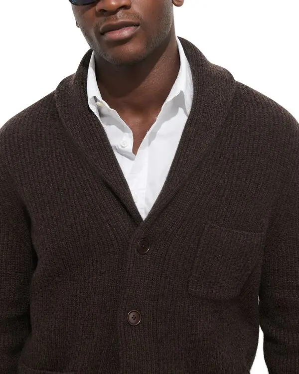 ALEX MILL Wallace Relaxed Fit Washed Cashmere Cardigan - Espresso