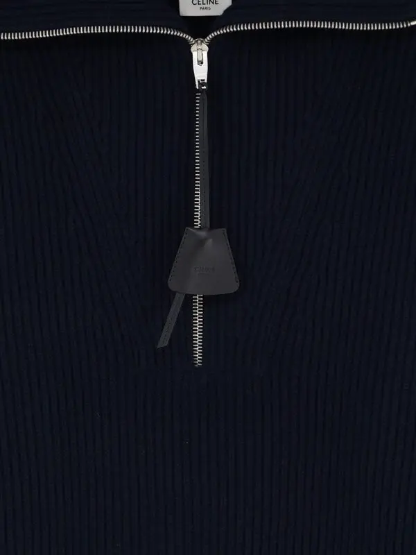 Celine Ribbed Wool And Cashmere Sweater - Blue