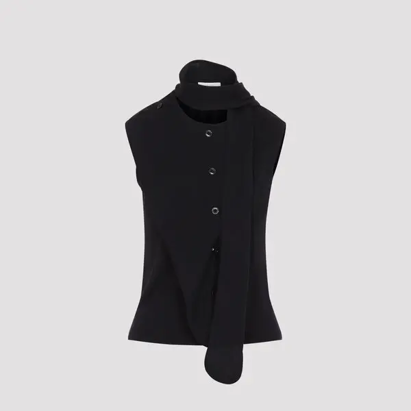 LEMAIRE Asymmetrical Vest - Black
