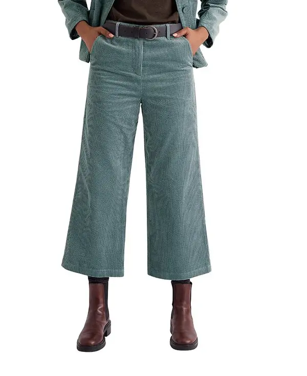 SEASALT CORNWALL Asphodel Cord Wide-leg Trousers - Lichen