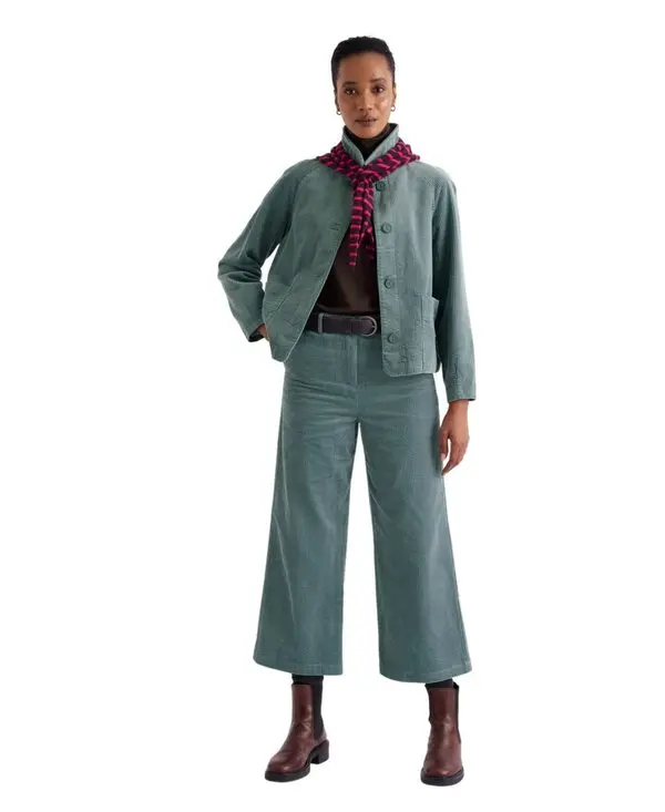 SEASALT CORNWALL Asphodel Cord Wide-leg Trousers - Lichen