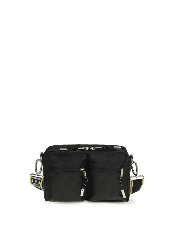 Fendi Ff Monogram Fabric Camera Case - Black
