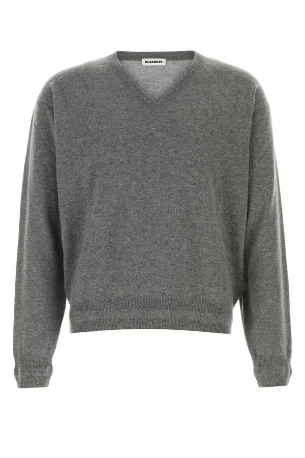 JIL SANDER Dark Grey Cashmere Sweater