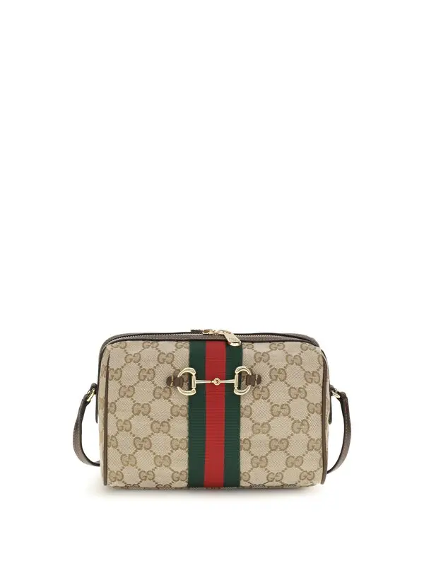 Gucci Small Horsebit Web Camera Bag Shoulder Bag - Cream