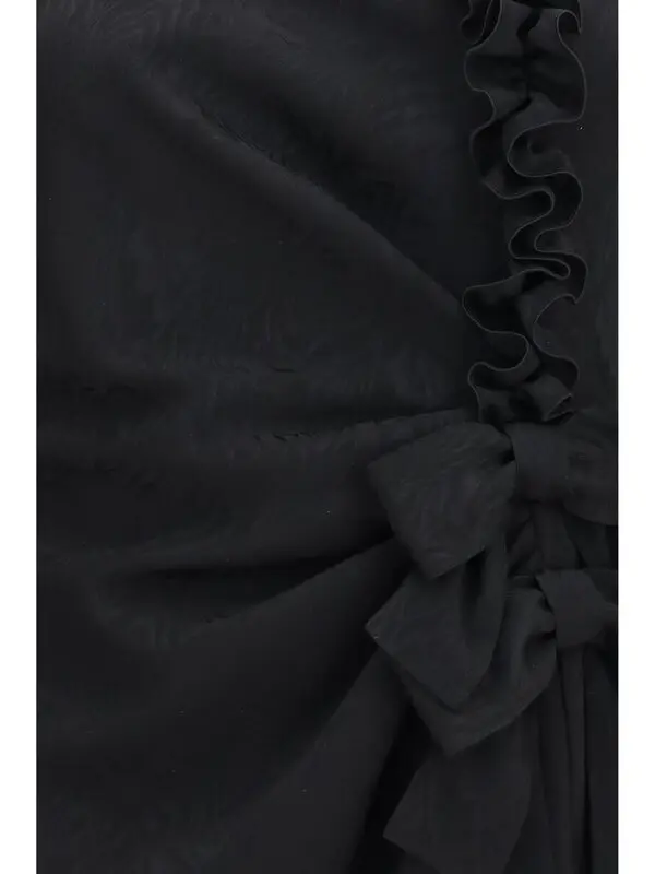 Alessandra Rich Silk Jacquard Mini Dress With Ruffles