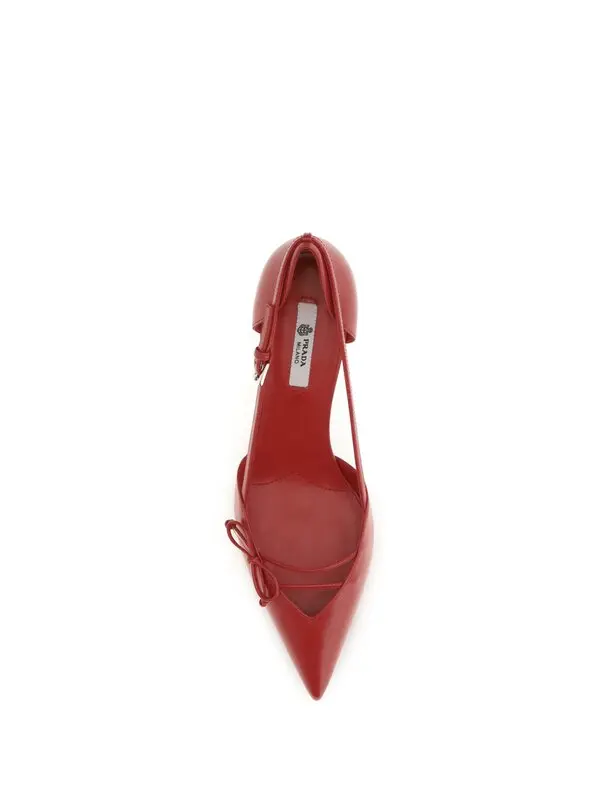 Prada Side-cut Leather Pumps - Red