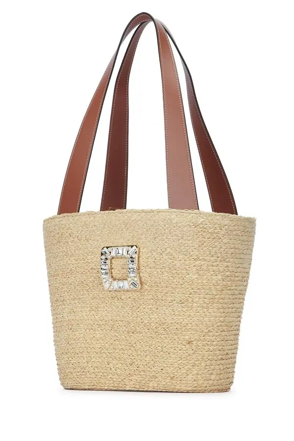 ROGER VIVIER Rv Skate Straw Panier Small
