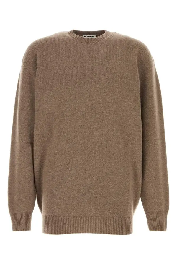JIL SANDER Biscuit Wool Blend Oversize Sweater