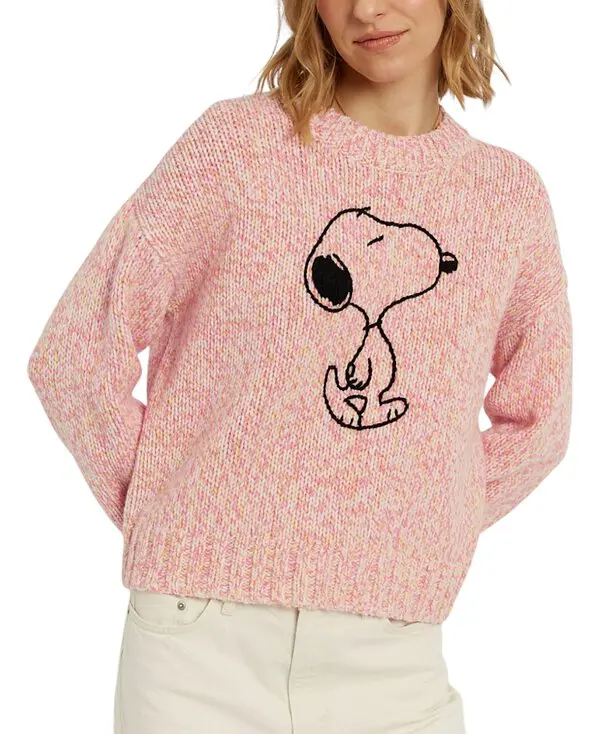 Chinti & Parker Merino Snoopy Marl Sweater - Multi Pink