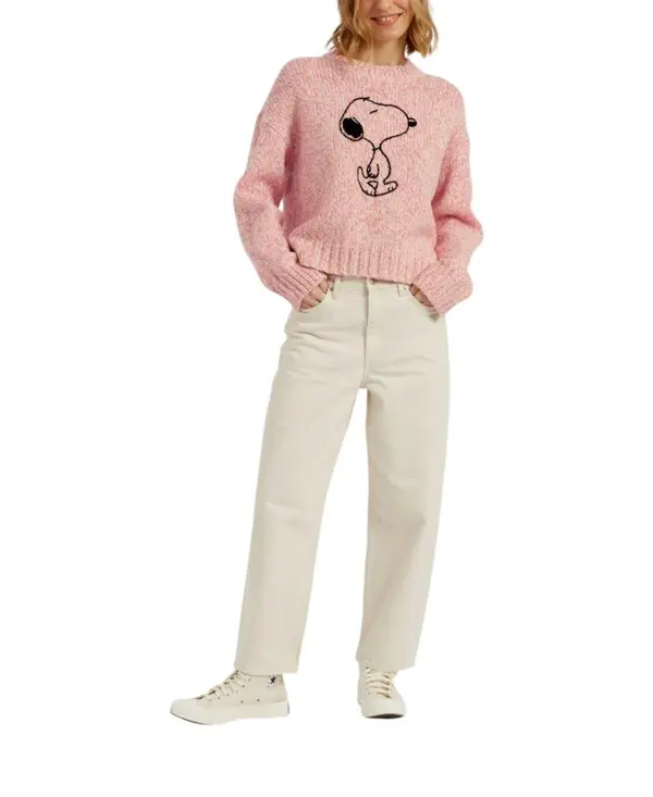 Chinti & Parker Merino Snoopy Marl Sweater - Multi Pink