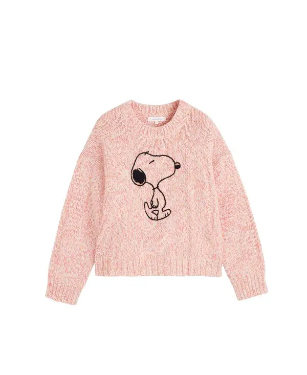 Chinti & Parker Merino Snoopy Marl Sweater - Multi Pink