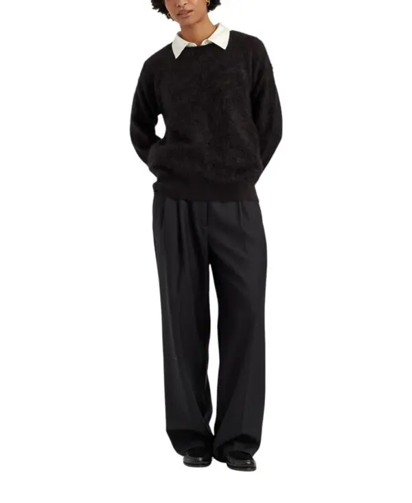 Chinti & Parker Brushed Cashmere Crew Neck Sweater - Black