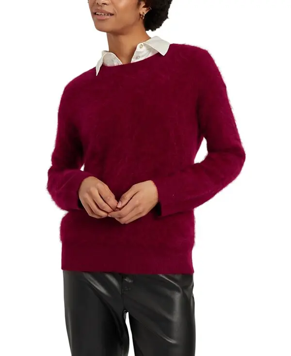 Chinti & Parker Brushed Cashmere Crew Neck Sweater - Cherry