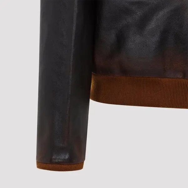 GOLDEN GOOSE Leather Bomber Jacket
