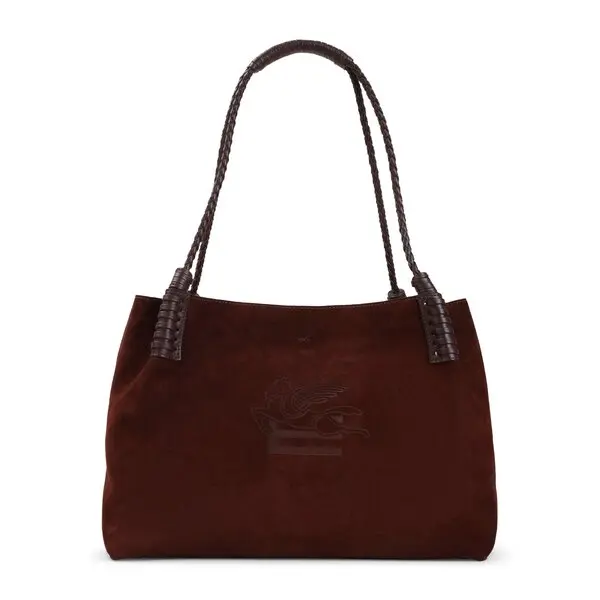 Etro Libra Medium Suede Shopping Bag - Brown
