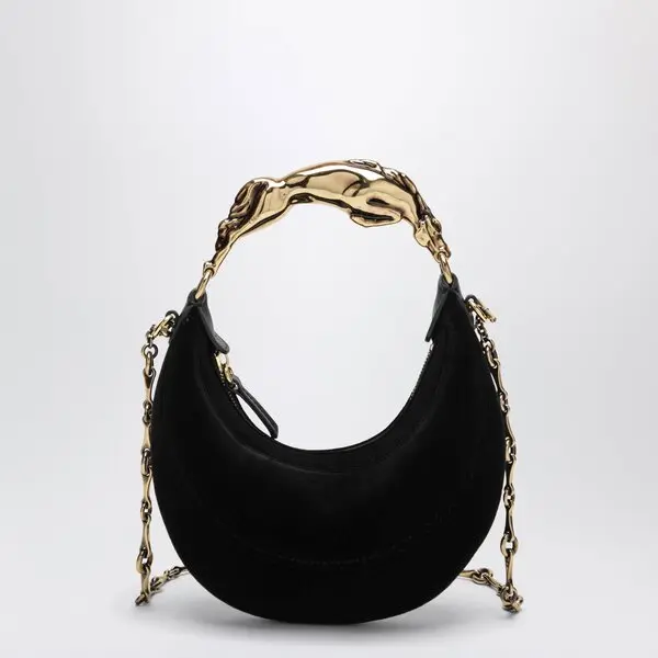 Chloé Suede Hobo Bag With Sculptural Handle - Black