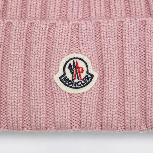Moncler Wool Beanie With Pom-pom - Pink