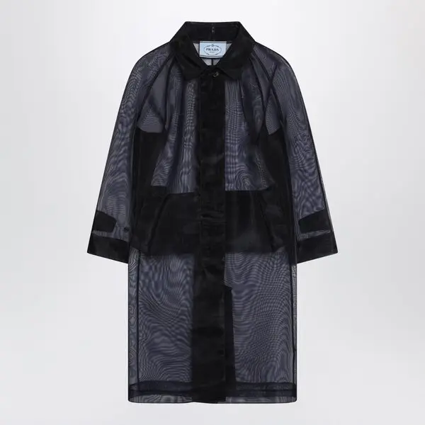 Prada Single-breasted Overcoat In Crinoline - Blue