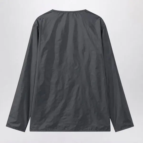 Miu Miu Hematite Grey Blouse In Re-nylon