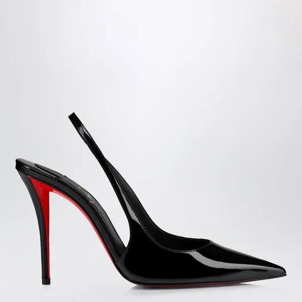 CHRISTIAN LOUBOUTIN Miss Z Sling Court Shoes In Patent Leather - Black