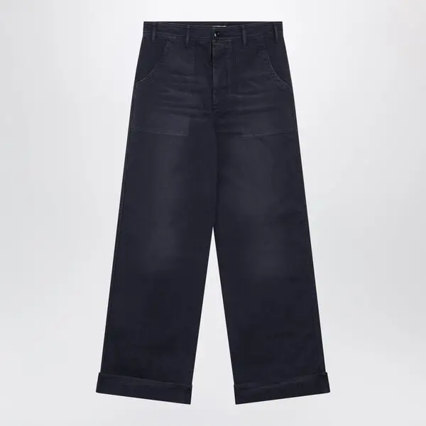 Acne Studios Navy Cotton Twill Trousers