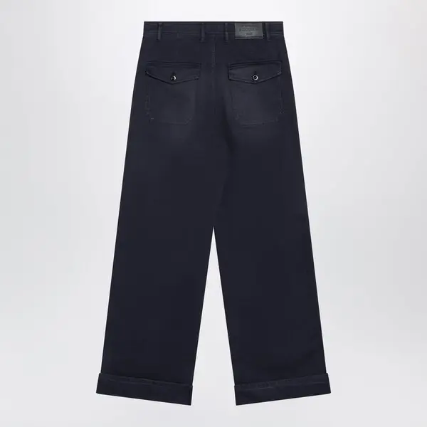 Acne Studios Navy Cotton Twill Trousers