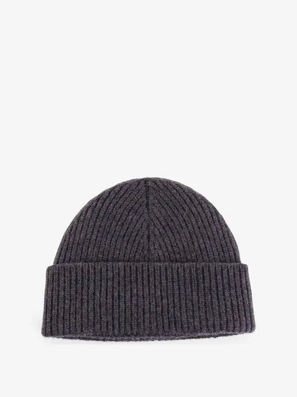 AMI Paris Virgin Wool Hat With Embroidered Logo On The Front