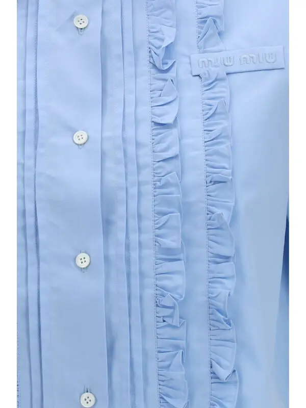 Miu Miu Poplin Shirt With Ruffle Details