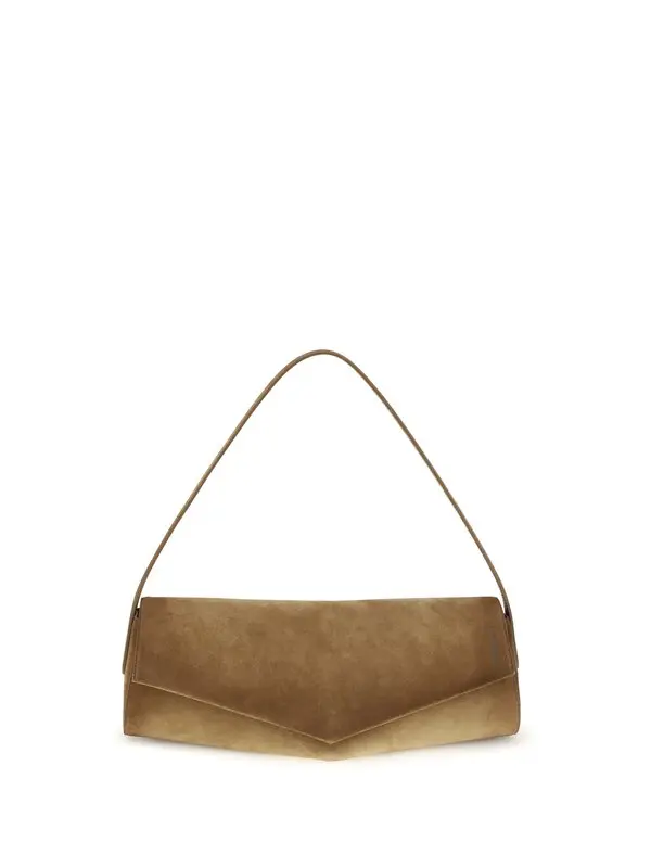 JIL SANDER Kante Suede Shoulder Bag - Brown
