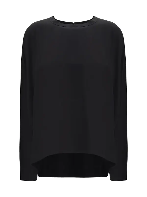 TOTEME Boxy Satin Top - Black