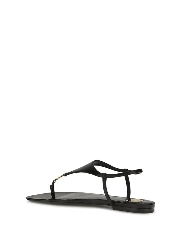 Saint Laurent Cassandre Leather Sandals