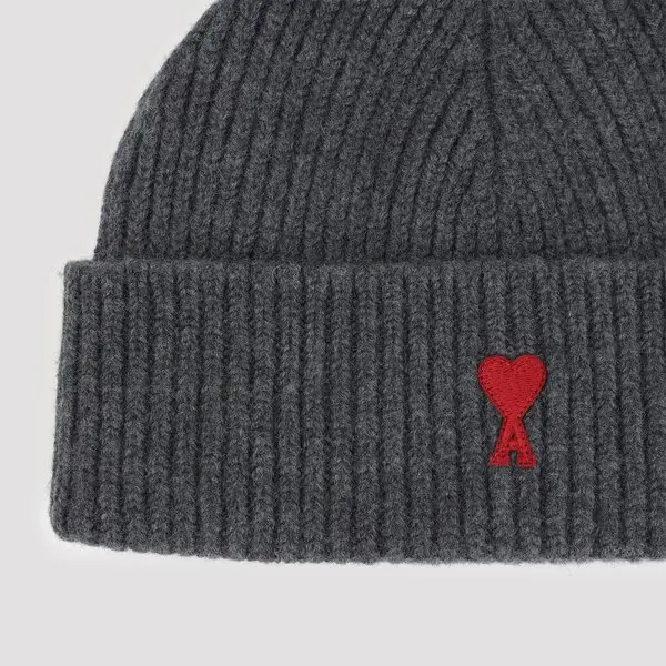 AMI Paris Adc Beanie - Gray
