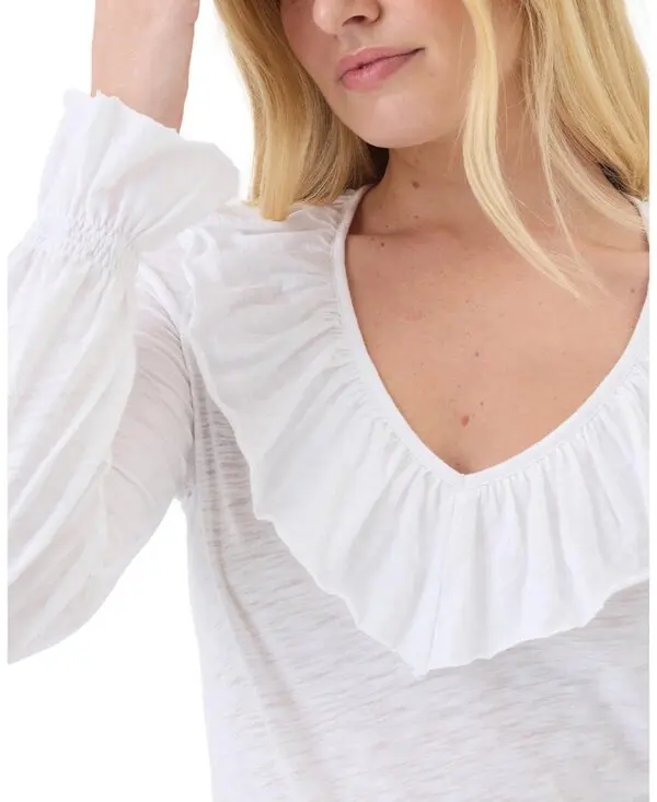 Goldie LeWinter Bella Ruffle Top - White