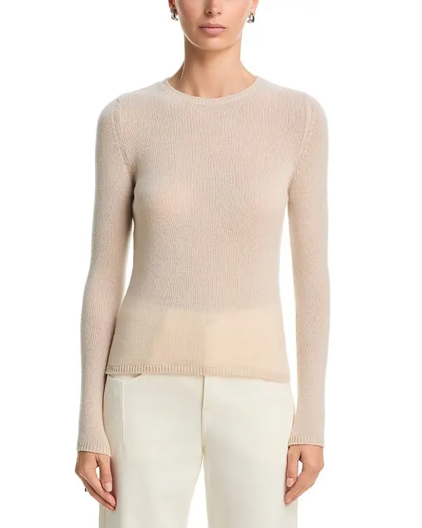 Eleventy Crewneck Cashmere Long Sleeve Sweater - Sand