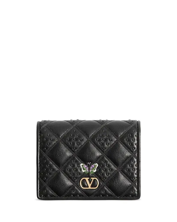 Valentino Garavani Vlogo Leather French Wallet
