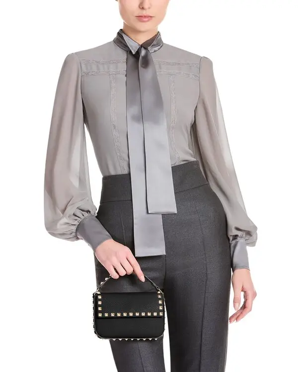 Valentino Garavani Mini Rockstud Leather Top Handle Bag - Black Multi