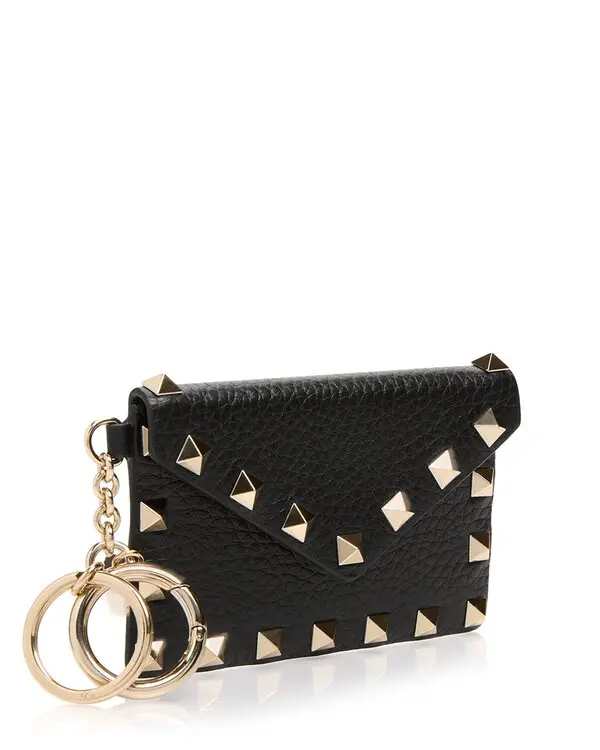 Valentino Garavani Rockstud Leather Key Charm - Black