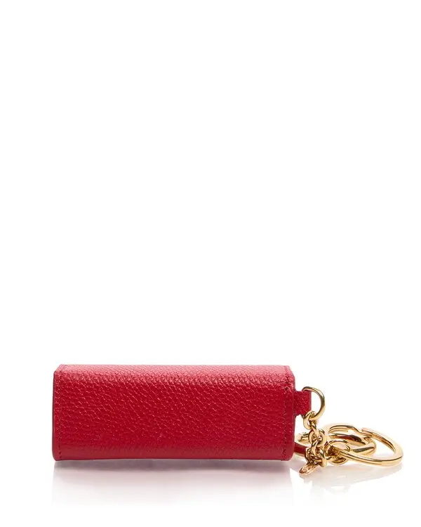 Valentino Garavani Vlogo Grained Leather Lipstick Keychain - Rouge