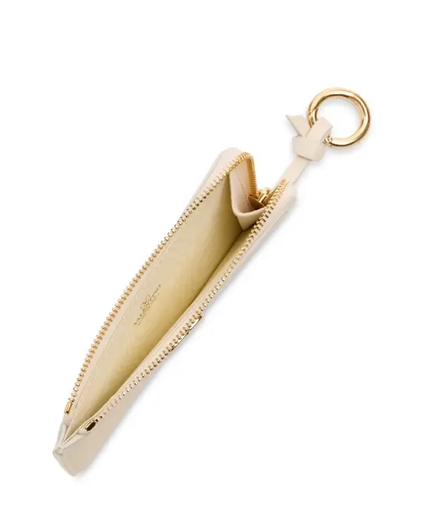 Valentino Garavani Vlogo Grained Leather Coin Purse - Light Ivory