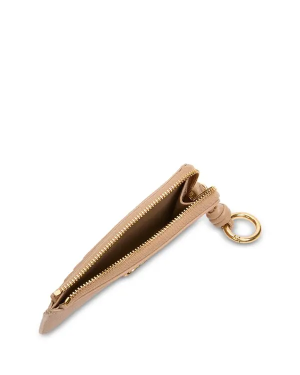 Valentino Garavani Vlogo Grained Leather Coin Purse - Sand