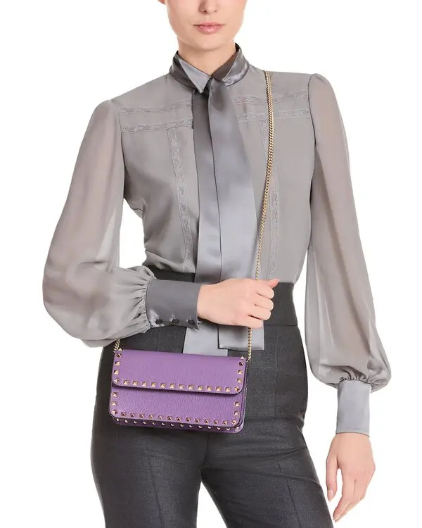 Valentino Garavani Rockstud Leather Crossbody Wallet
