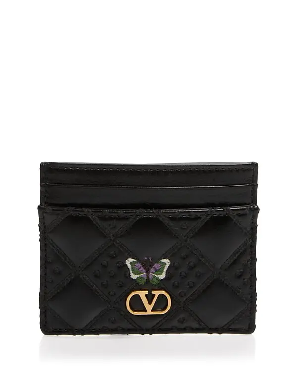 Valentino Garavani Vlogo Quilted Leather Card Case