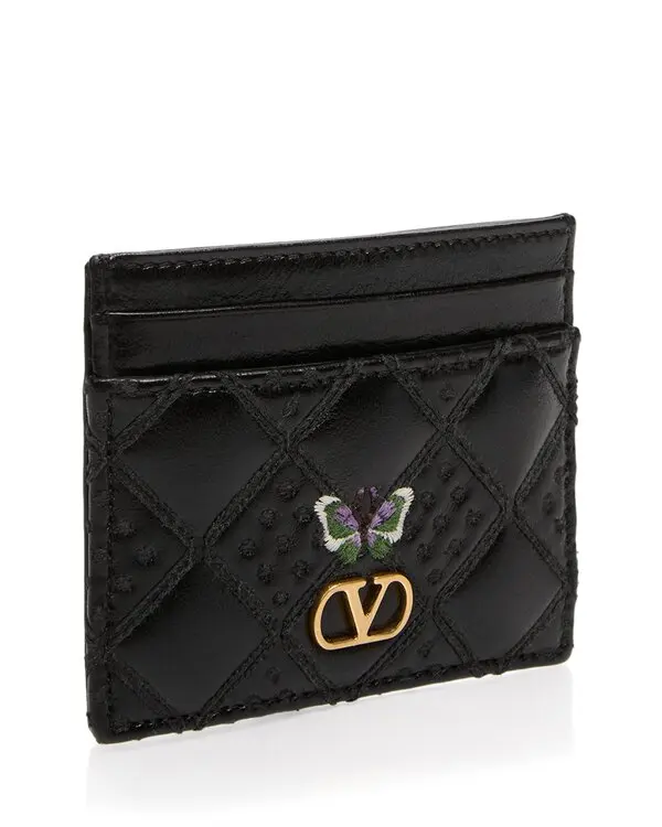 Valentino Garavani Vlogo Quilted Leather Card Case