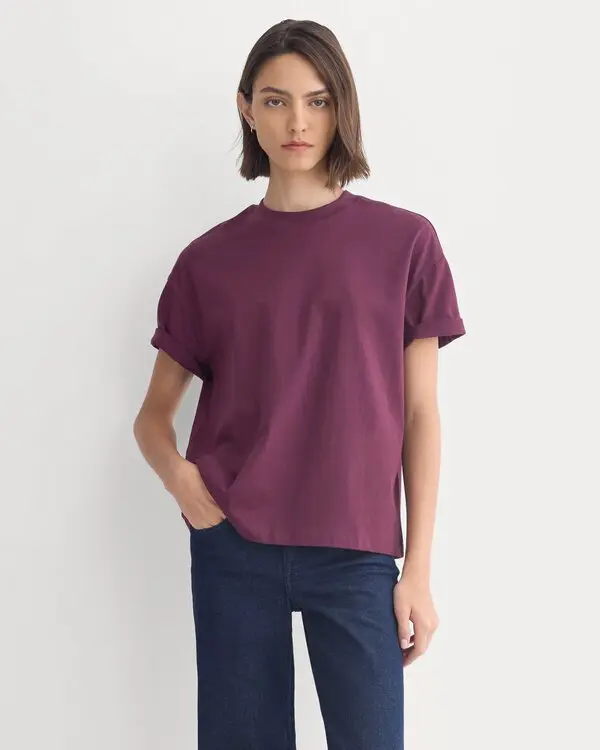 Everlane Forever Jersey Oversized Tshirt - Deep Plum