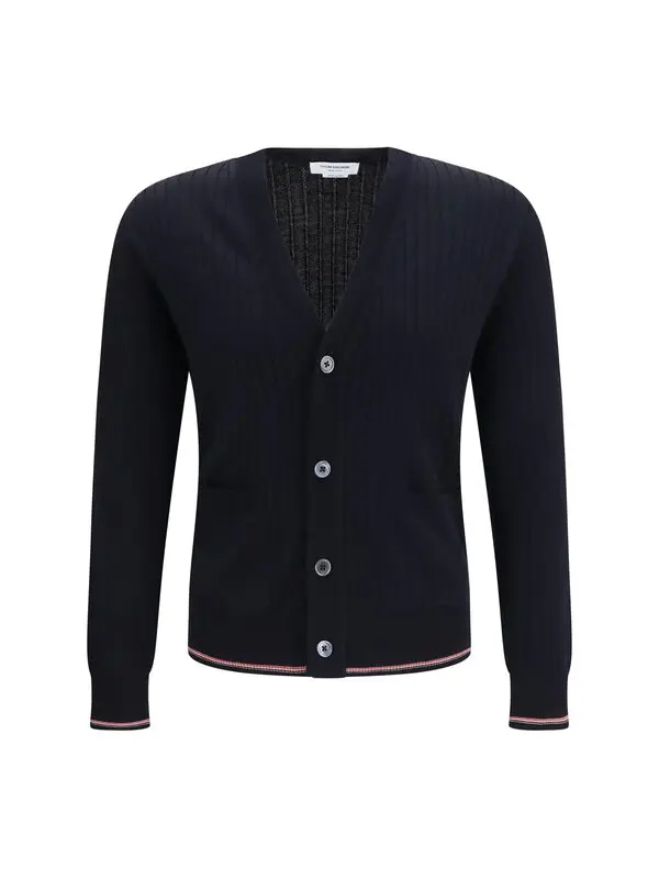 Thom Browne Ribbed Merino Wool Cardigan