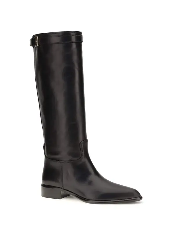 Prada High Leather Boots - Black