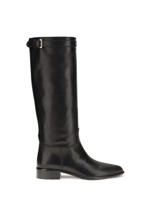 Prada High Leather Boots - Black