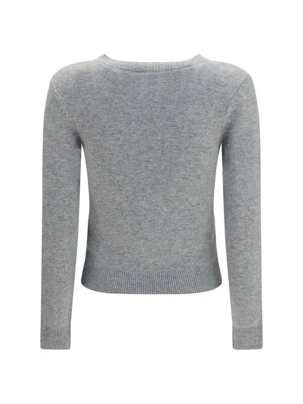 SELF-PORTRAIT Wool And Cashmere Blend Jumper With Floral Corsage - Gray