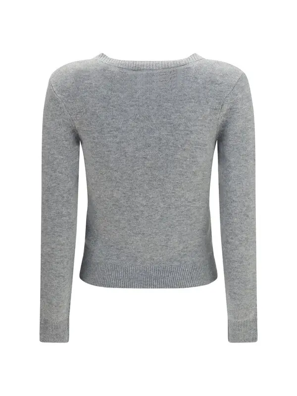SELF-PORTRAIT Wool And Cashmere Blend Jumper With Floral Corsage - Gray