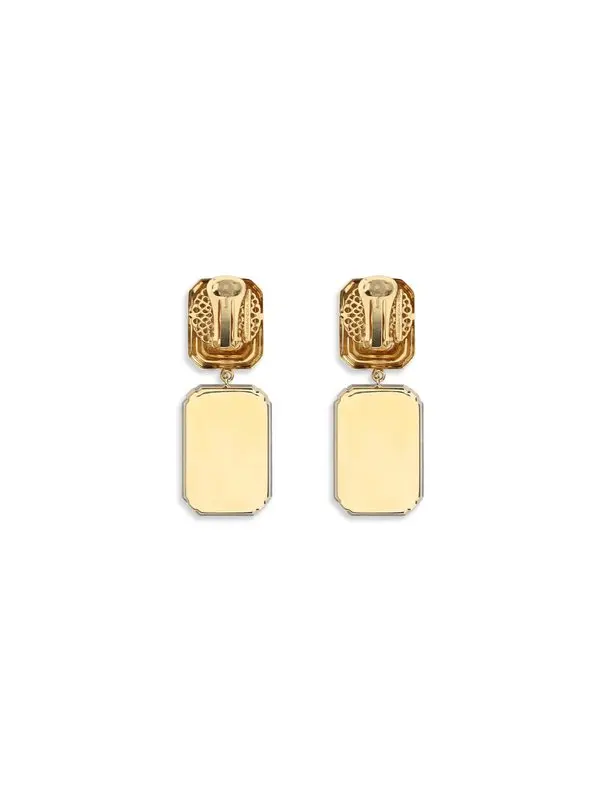 Alessandra Rich Clip-on Earrings With Crystal Drop